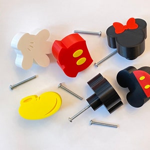 Mickey Mouse and Minnie Mouse Drawer Knobs/handles for Nurseries, Kid's Rooms, Cabinets, and ...