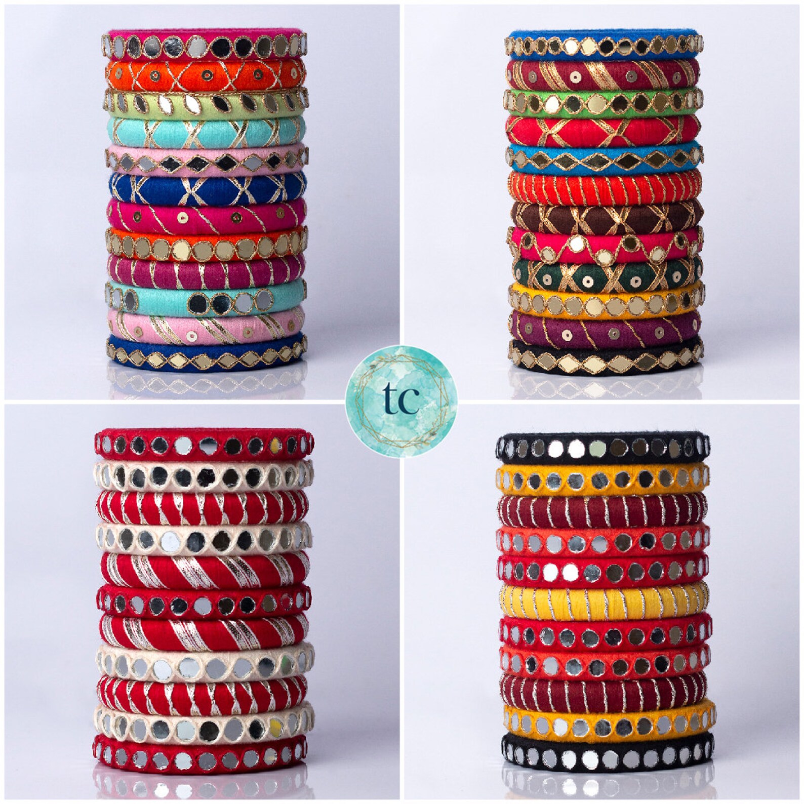 Taashacraft Mirror Work and Gotapatti Bangles - Etsy