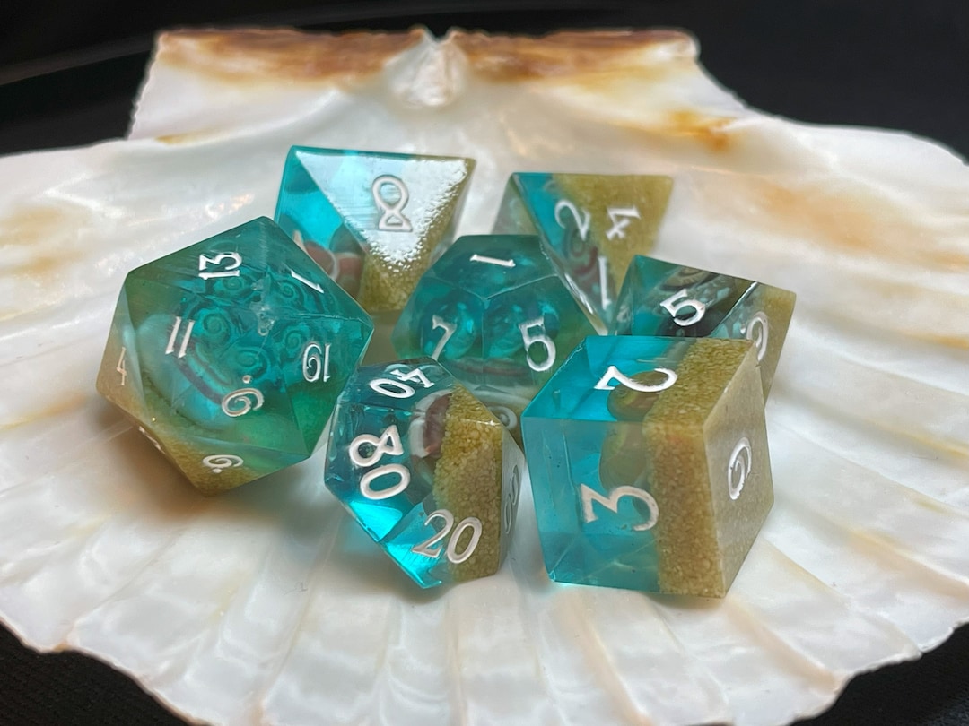 Ocean Shell Resin RPG Dice Set "beach Vibes" - Etsy