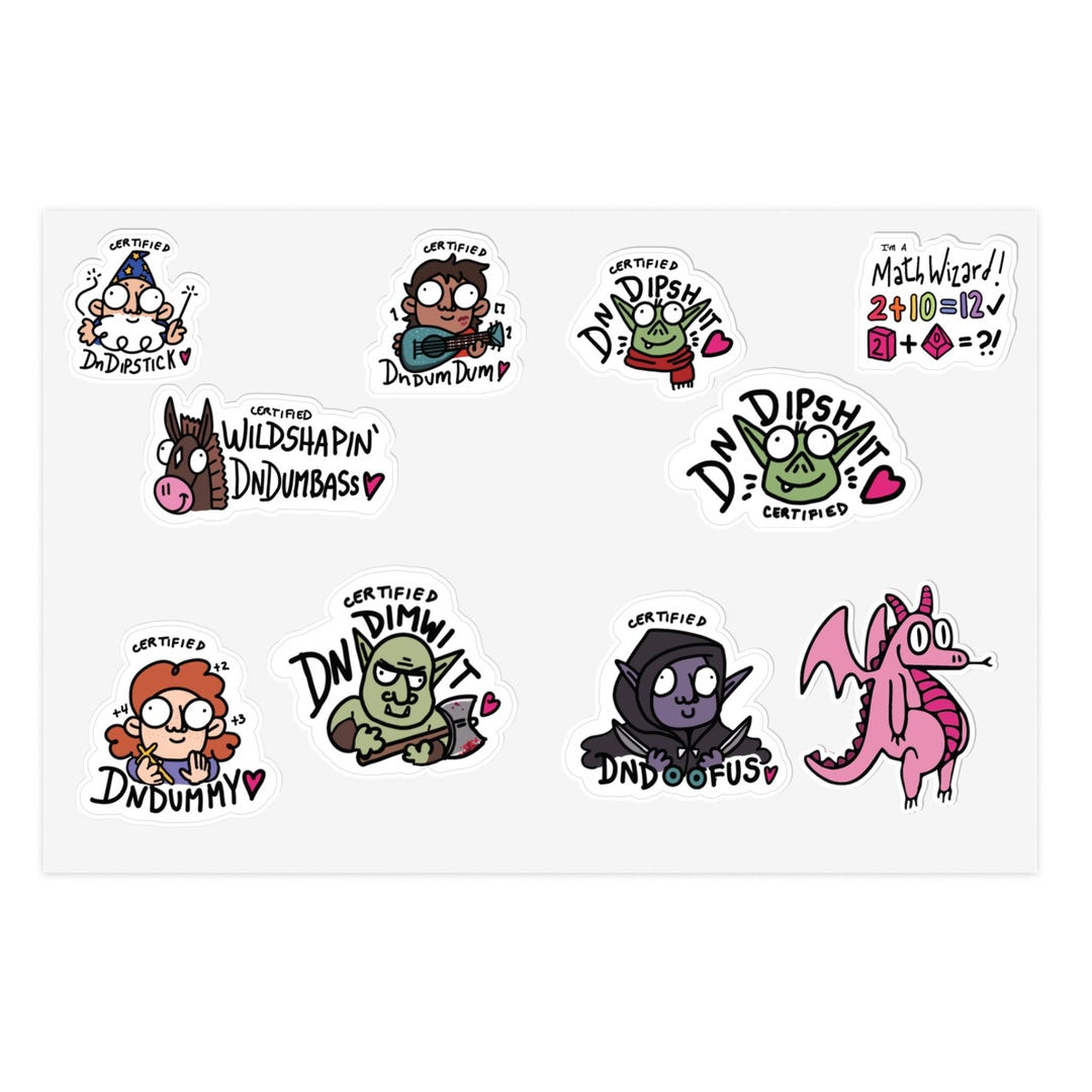 Dndumb Class Stereotypes Sticker Sheet for Planners, Journals, and ...