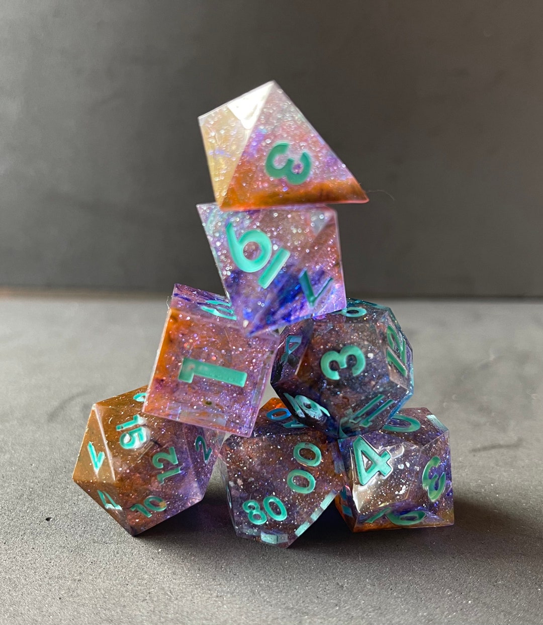 Galaxy Sparkle "astral Sea" Resin RPG Dice Set - Etsy