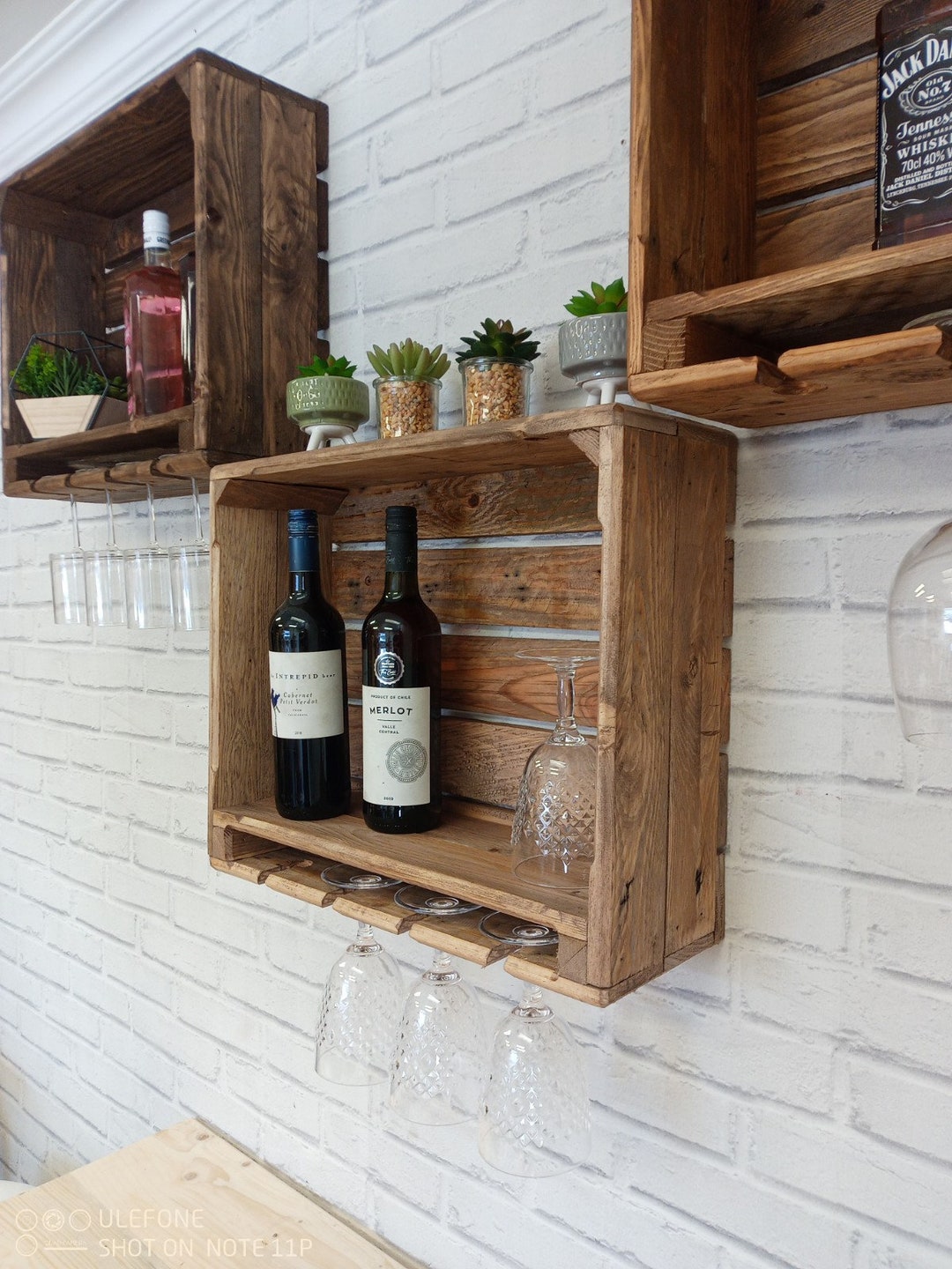 Rustic Wine Rack/any Size & Colour/ Wine Glass Storage/outdoor Decor ...