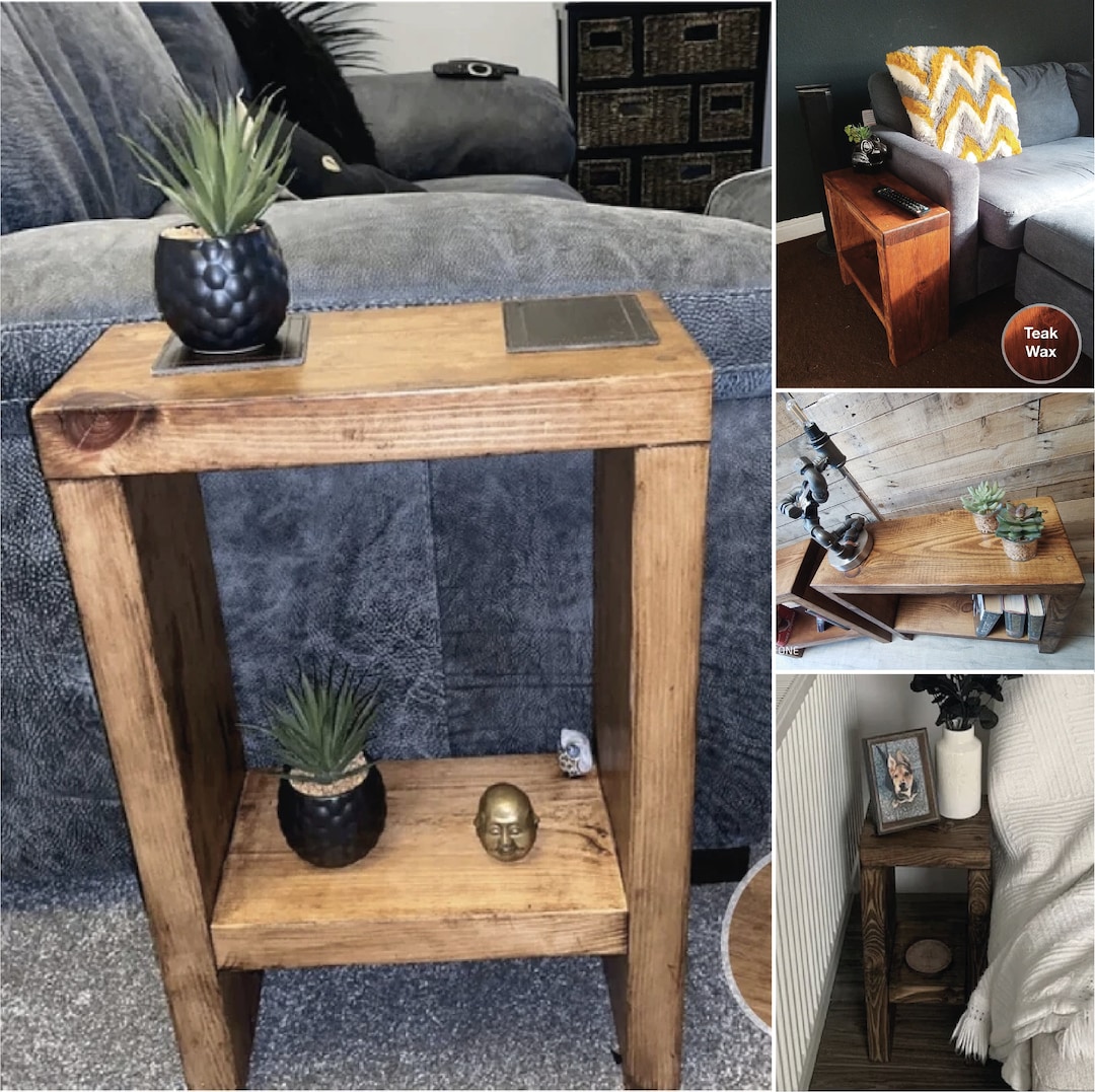 Rustic Side Table/ Bedside Table/tall Side Table/living Room Furniture ...