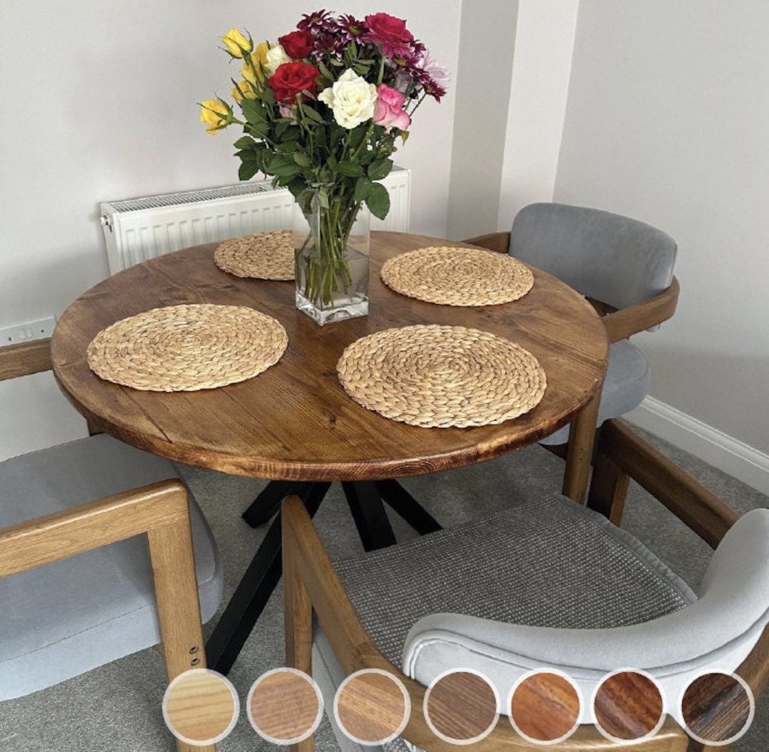 Round Dining Table/any Size/spider Leg Base/rustic Round Table/spider ...