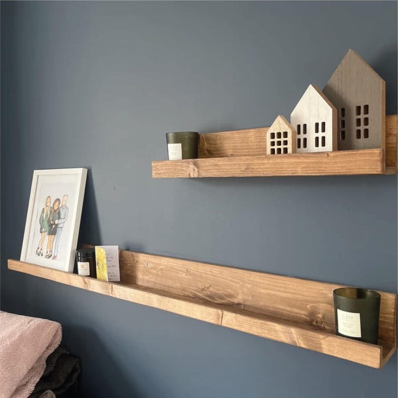 Floating Oak Shelves Narrow - Etsy UK