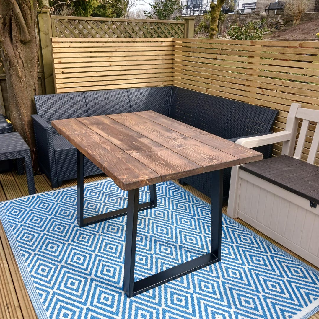 Rustic Outdoor Dining Table/ Heavy Duty/ Any Size & Colour/ Garden ...