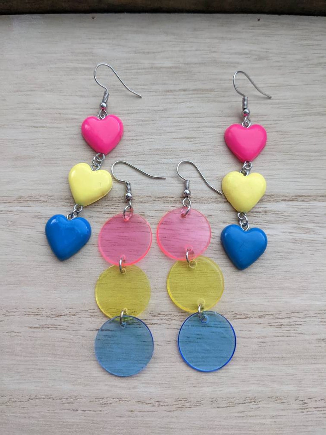Pan Heart Dangle and Pan Pride Bingo Dangle Earring Set - Etsy