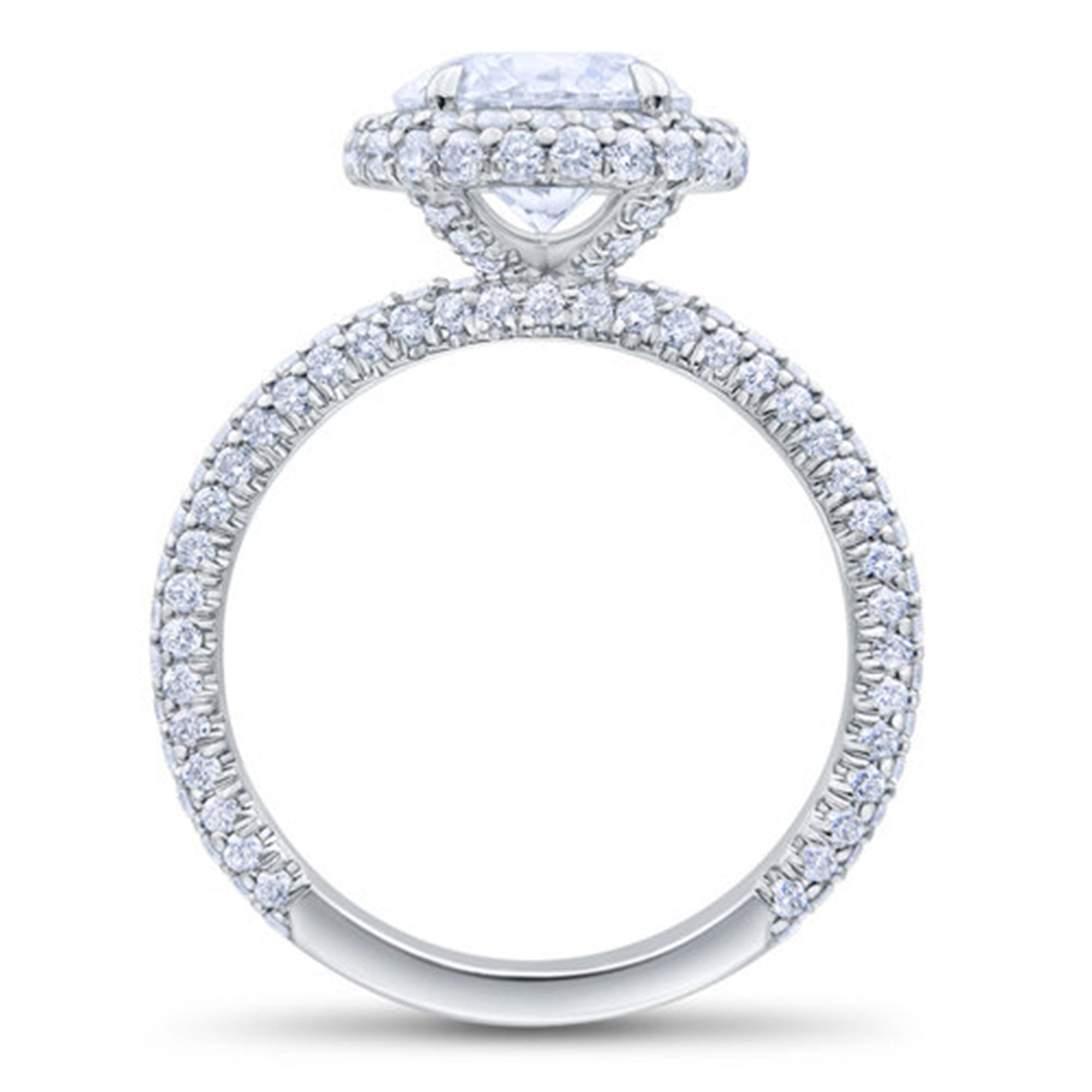 Pave set Diamond Ring / 3.50 Ct incomparable ronda brillante | Etsy