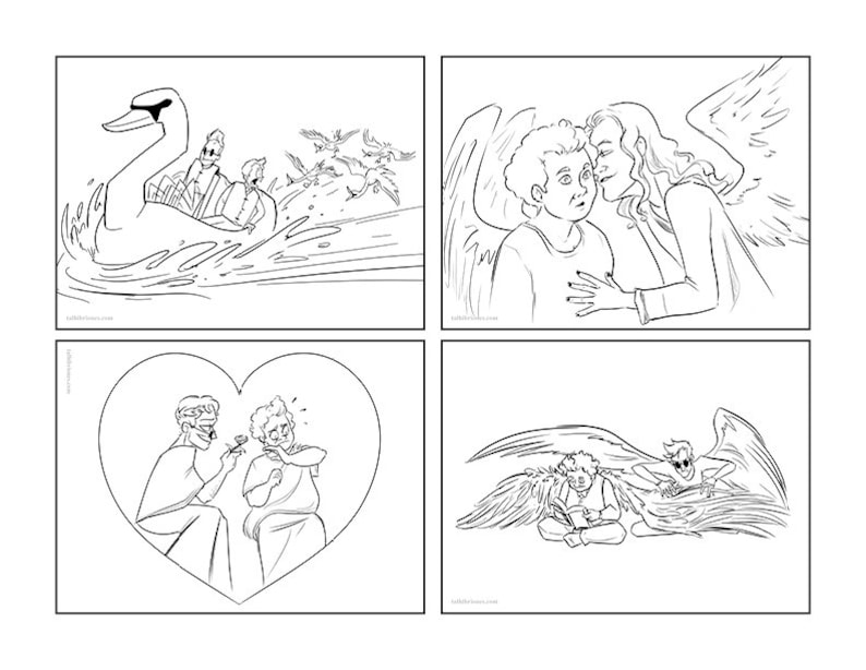 Good Omens Fanart - Coloring Book - Classical Omens - Etsy