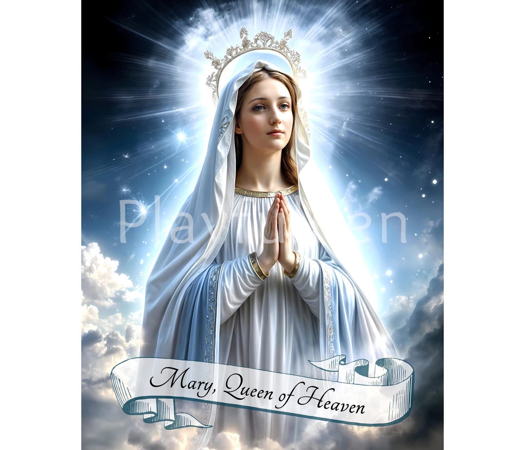 Mary Queen of Heaven Printable Wall Art Print, Digital Download ...
