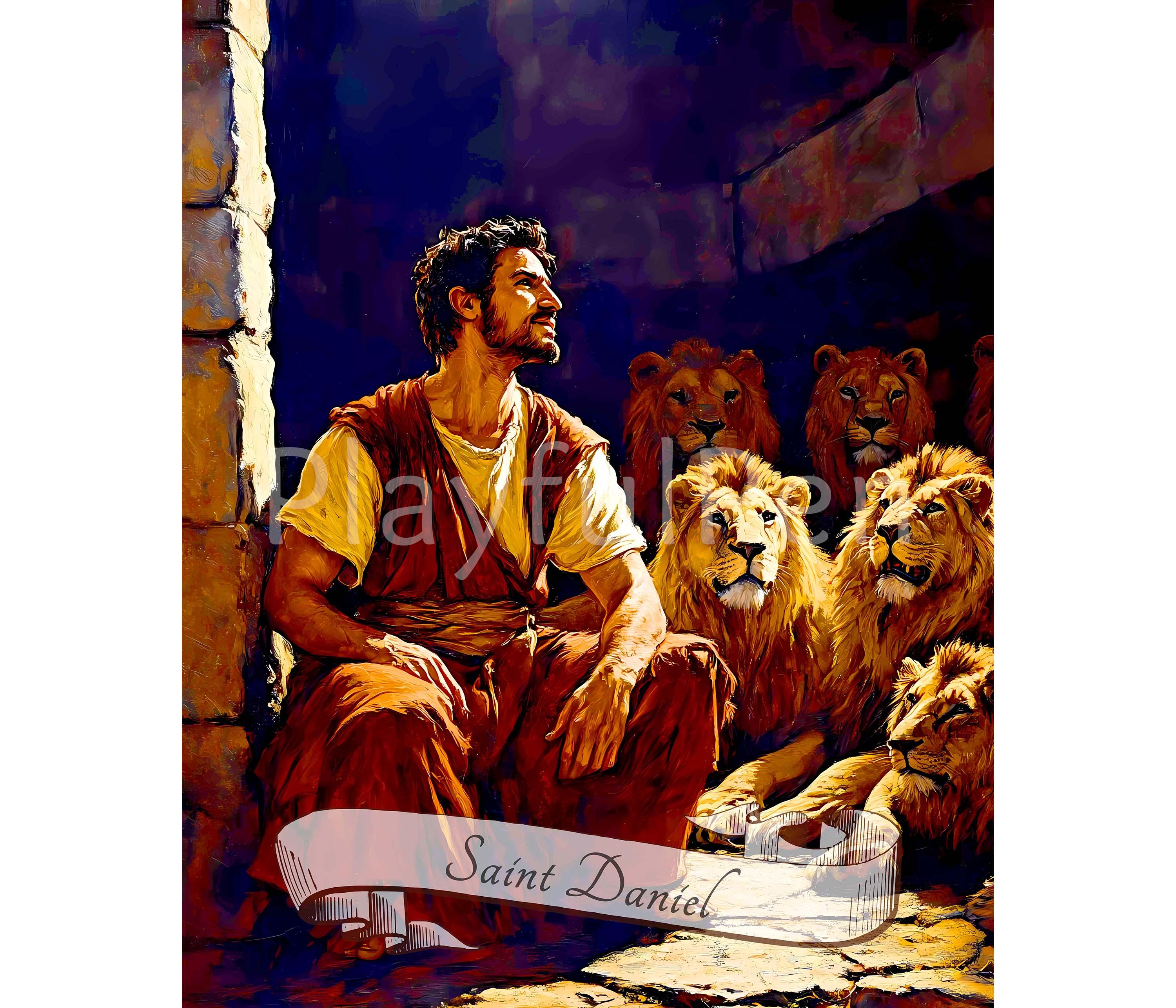 Daniel in the Lions Den Art Printable, Saint Daniel the Prophet ...