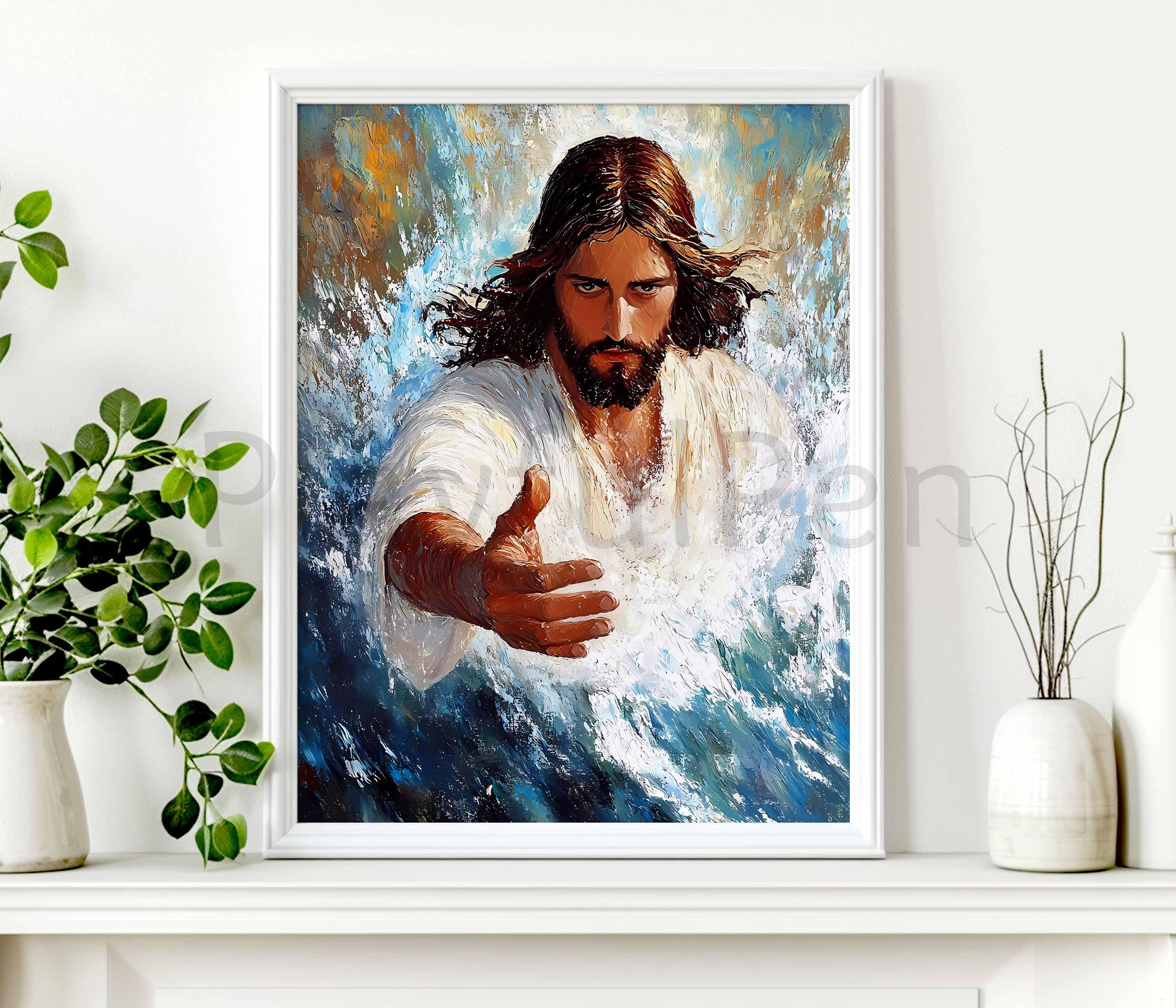 Hand of God Wall Art Printable, Jesus Saves, Jesus Offers Outstretched ...