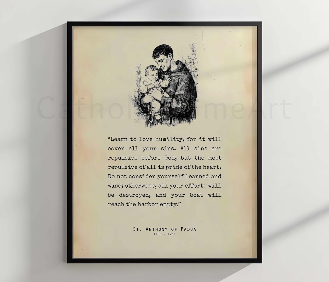 St Anthony Quote Wall Art, Saint Anthony of Padua Quotes, Saint Quotes ...