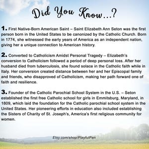 Saint Elizabeth Ann Seton Wall Art, St Mother Seton Art Print, Catholic ...