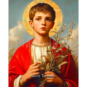 St Tarcisius Wall Art Printable Poster, Young Catholic Saint Art ...