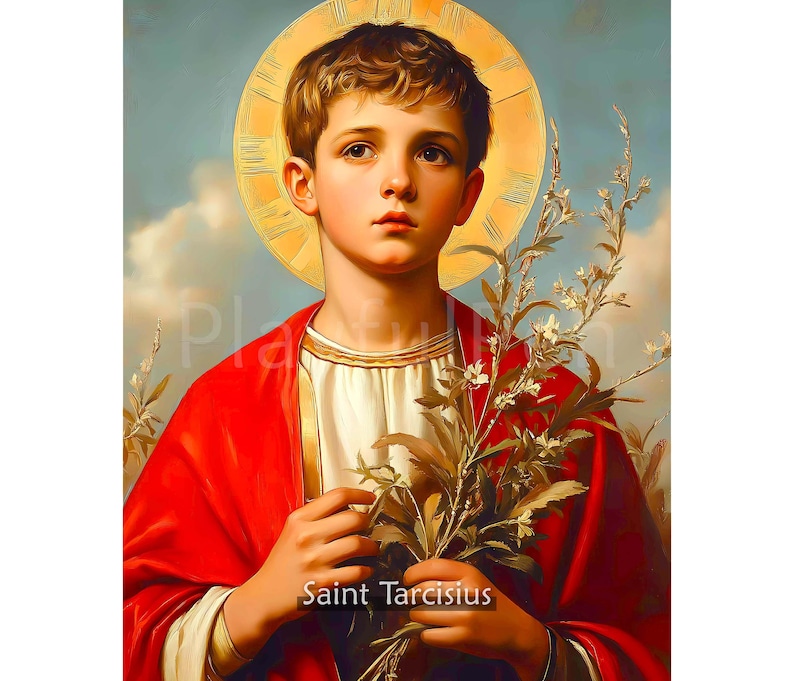 St Tarcisius Wall Art Printable Poster, Young Catholic Saint Art ...