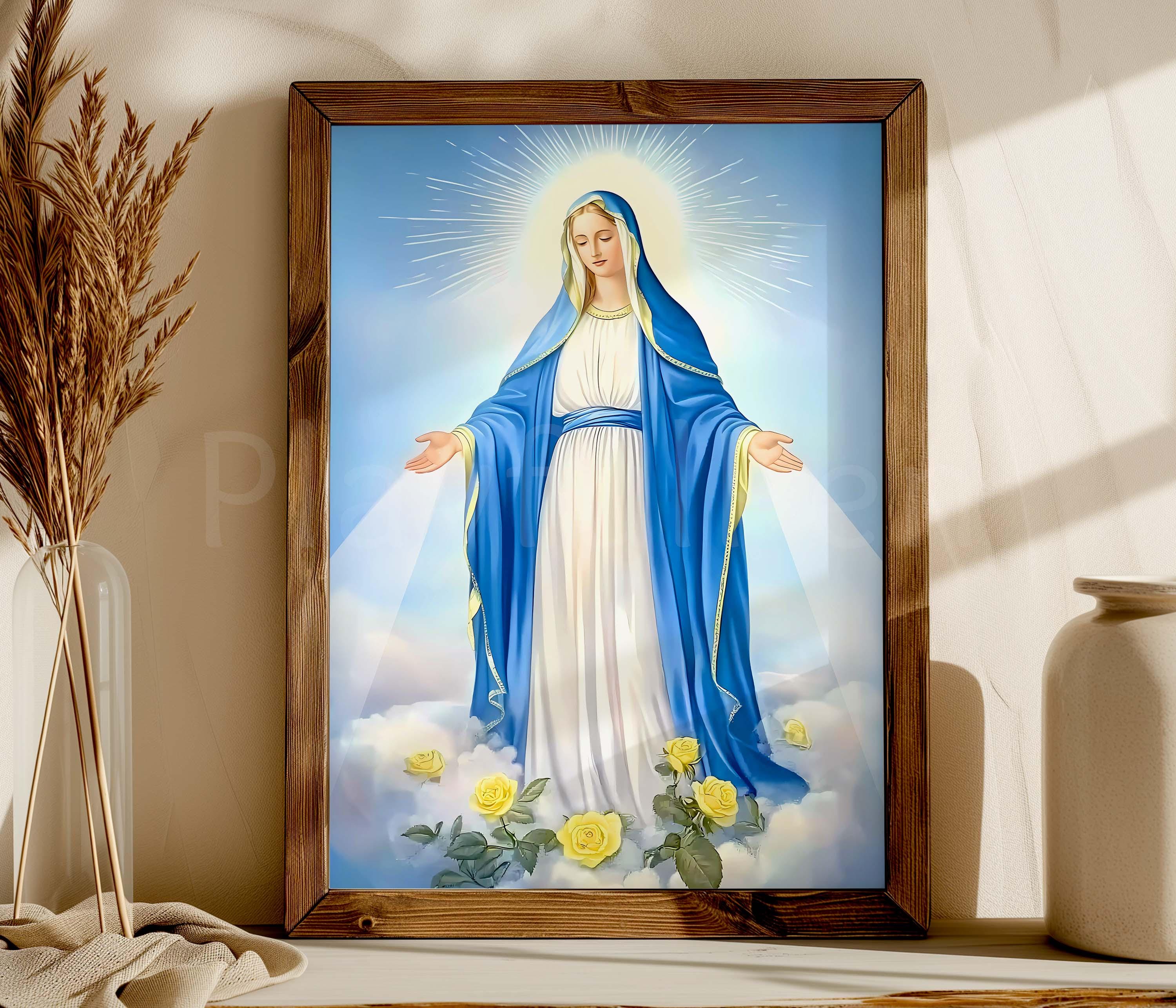 Our Lady of Grace Wall Art Printable, Mary Mediatrix of All Graces ...