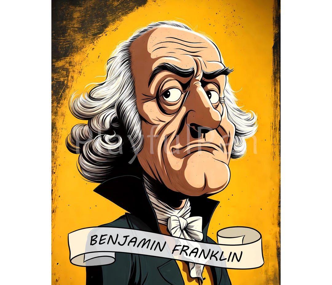 Benjamin Franklin Portrait Printable Wall Art Print, Ben Franklin ...