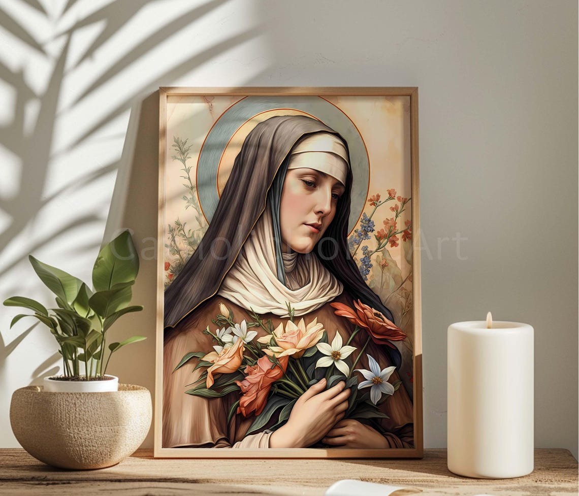 Saint Clare of Assisi Printable Wall Art Print, Digital Download ...