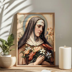 Saint Clare of Assisi Printable Wall Art Print, Digital Download ...