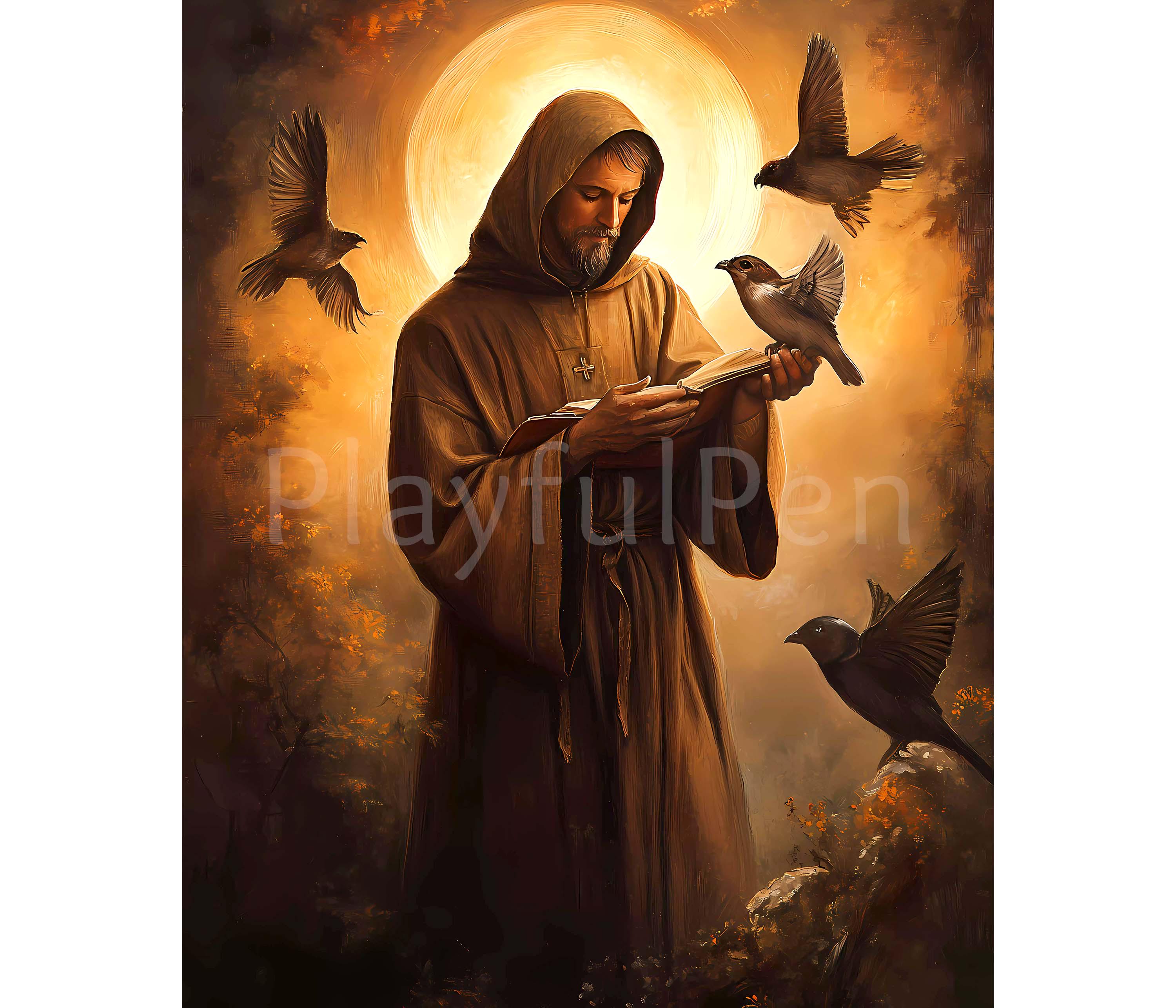 St. Francis of Assisi Wall Art Printable, Digital Download Christian ...