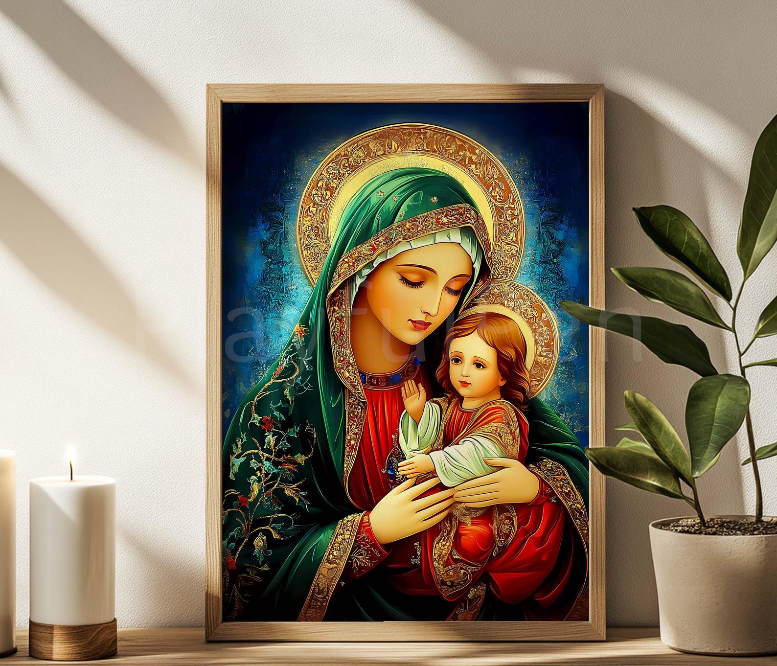 Our Lady of Perpetual Help Printable Wall Art, Mary and Baby Jesus ...
