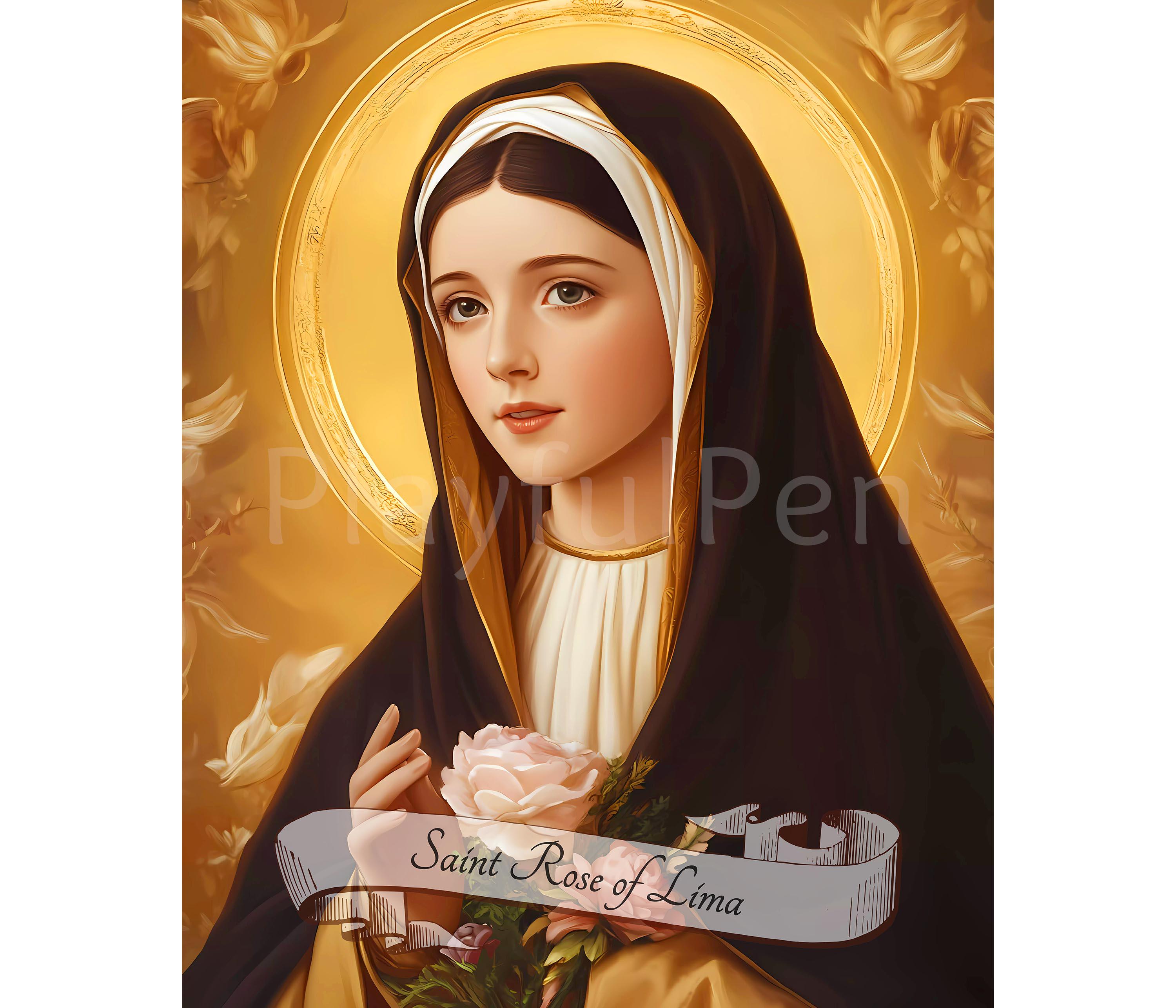 St Rose of Lima Wall Art Printable, Saint Rose of Lima Picture ...
