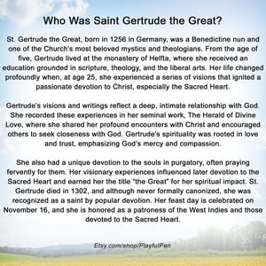 St Gertrude the Great Wall Art Printable, Saint Gertrude Christian ...