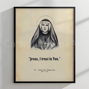 St Faustina Quote Wall Art, Saint Faustina Kowalska Quotes, Saint ...
