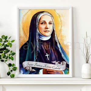 St Frances Xavier Cabrini Printable Wall Art, Mother Cabrini Catholic ...