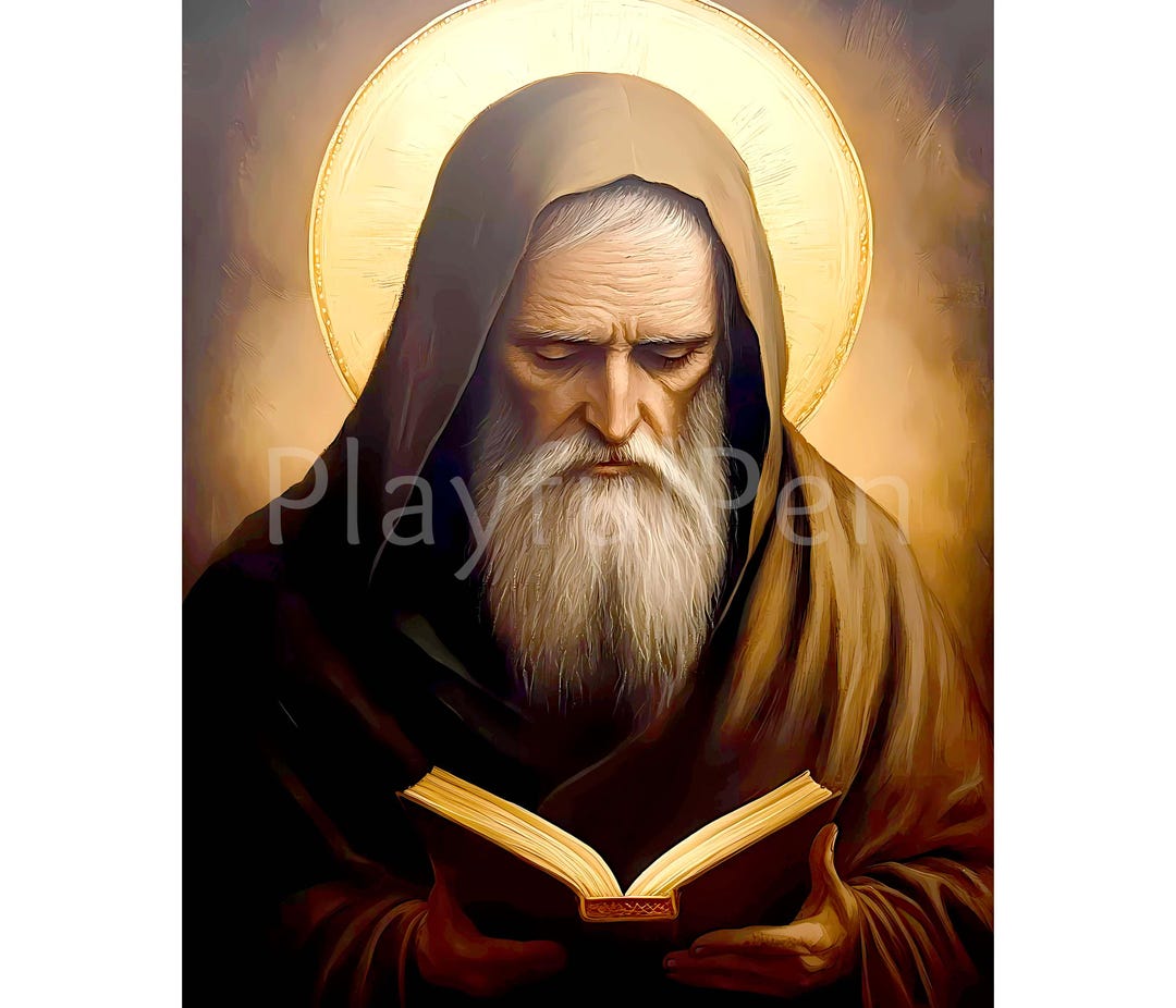 St Benedict of Nursia Wall Art Printable, Eastern Orthodox Religious ...