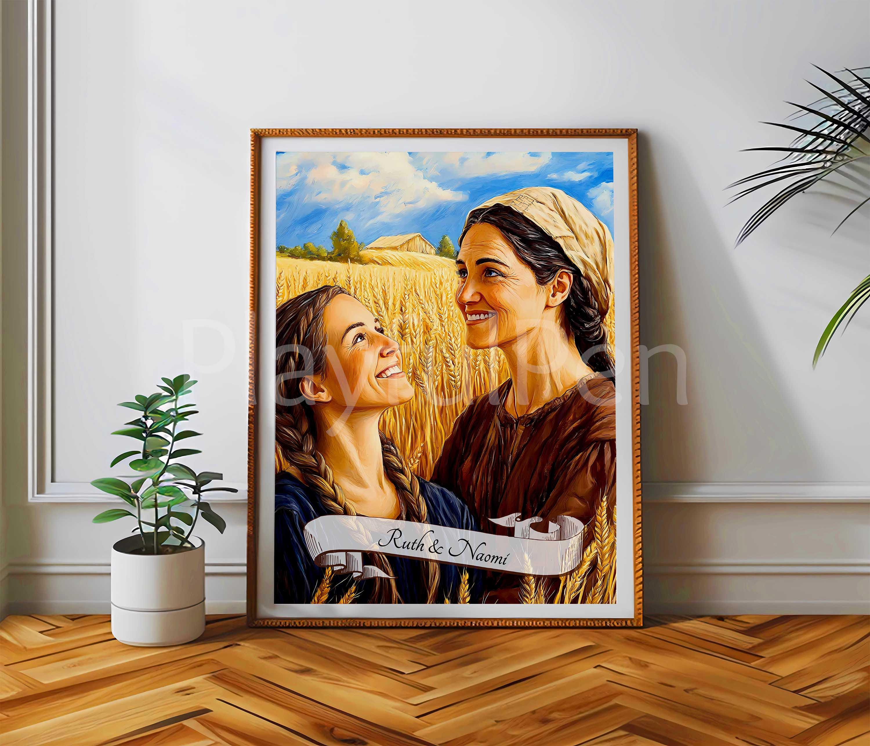 Ruth and Naomi Wall Art Printable, Bible Characters Catholic Printable ...
