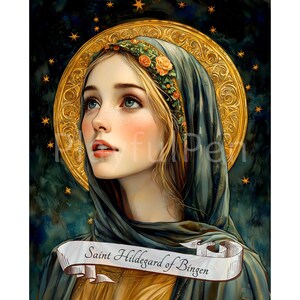 Saint Hildegard of Bingen Printable Wall Art, Catholic Poster Print ...