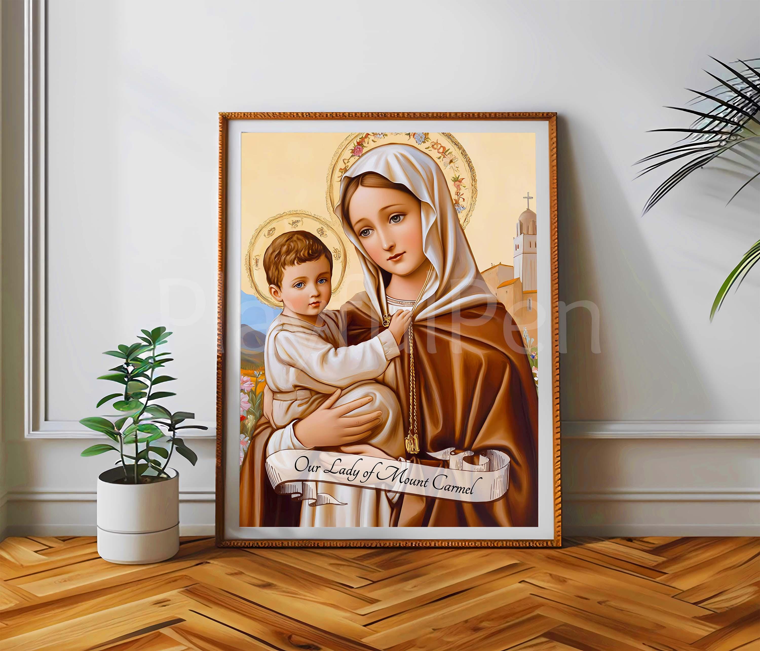 Our Lady of Mount Carmel Wall Art Printable, Carmelite Marian Devotion ...