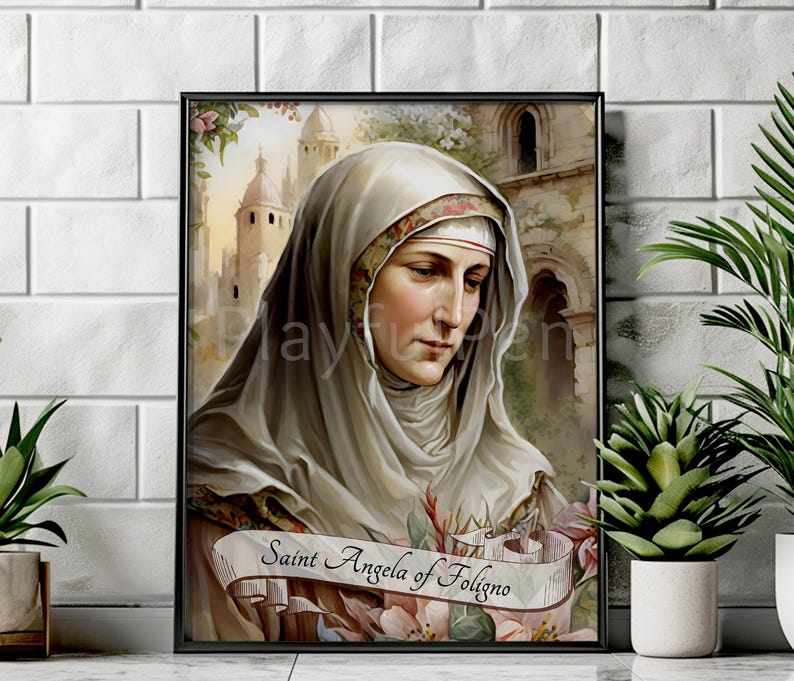 Saint Angela of Foligno Printable Wall Art Print, Digital Download ...