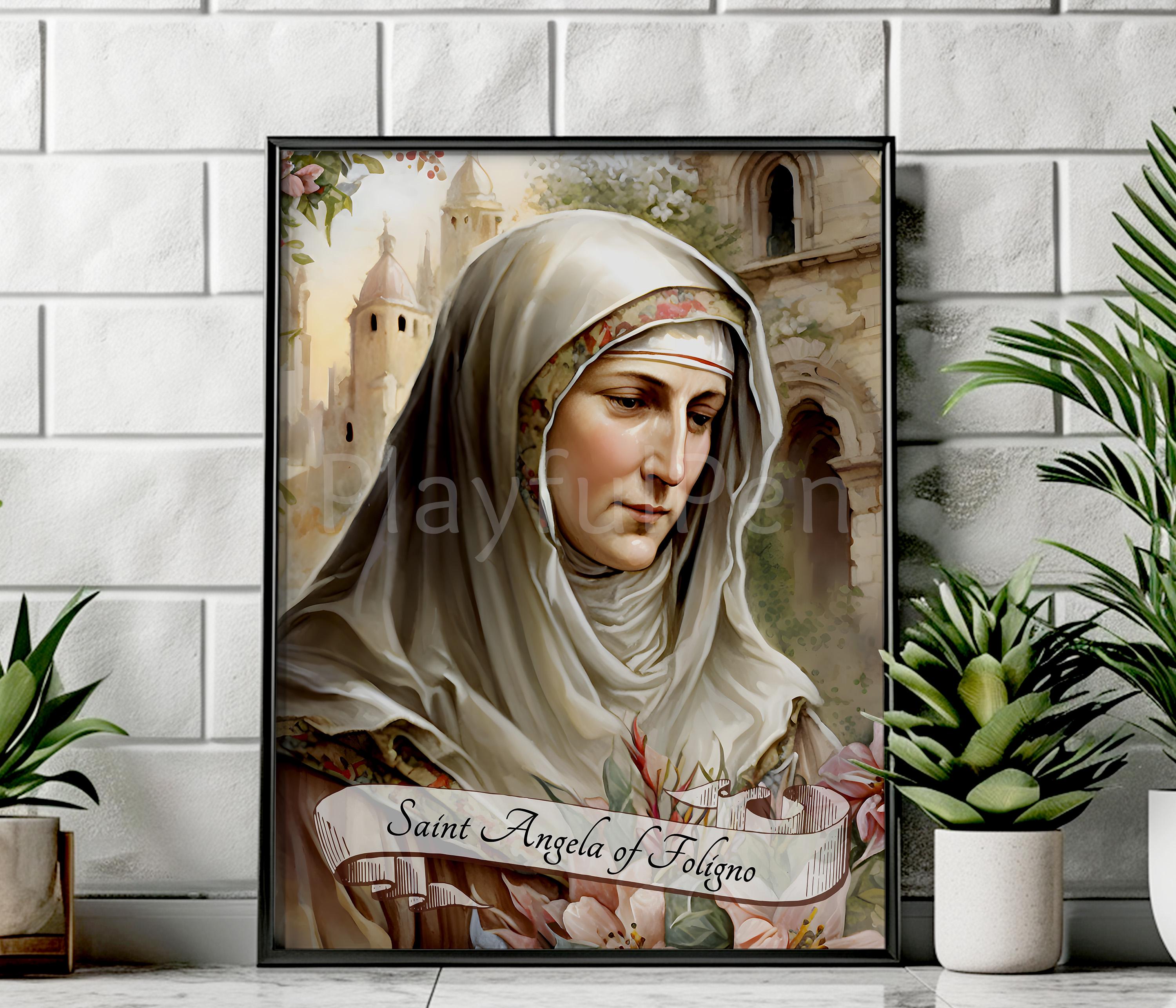 Saint Angela of Foligno Art Print, Catholic Home Decor (digital ...