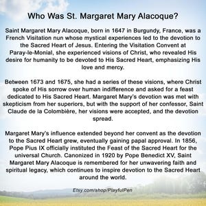 St Margaret Mary Alacoque Wall Art, Visitation Nun, Catholic Printable ...