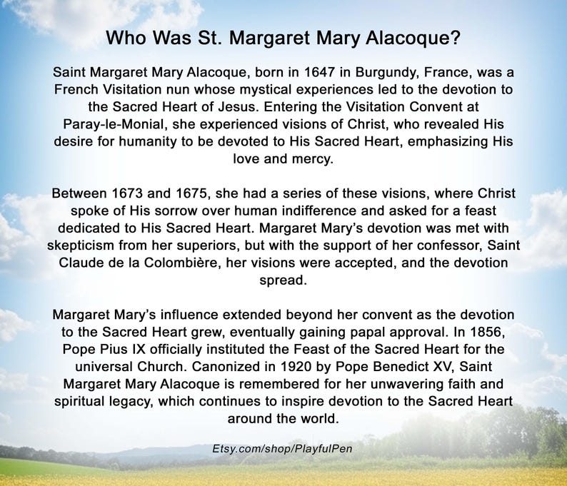 St Margaret Mary Alacoque Wall Art, Visitation Nun, Catholic Printable ...