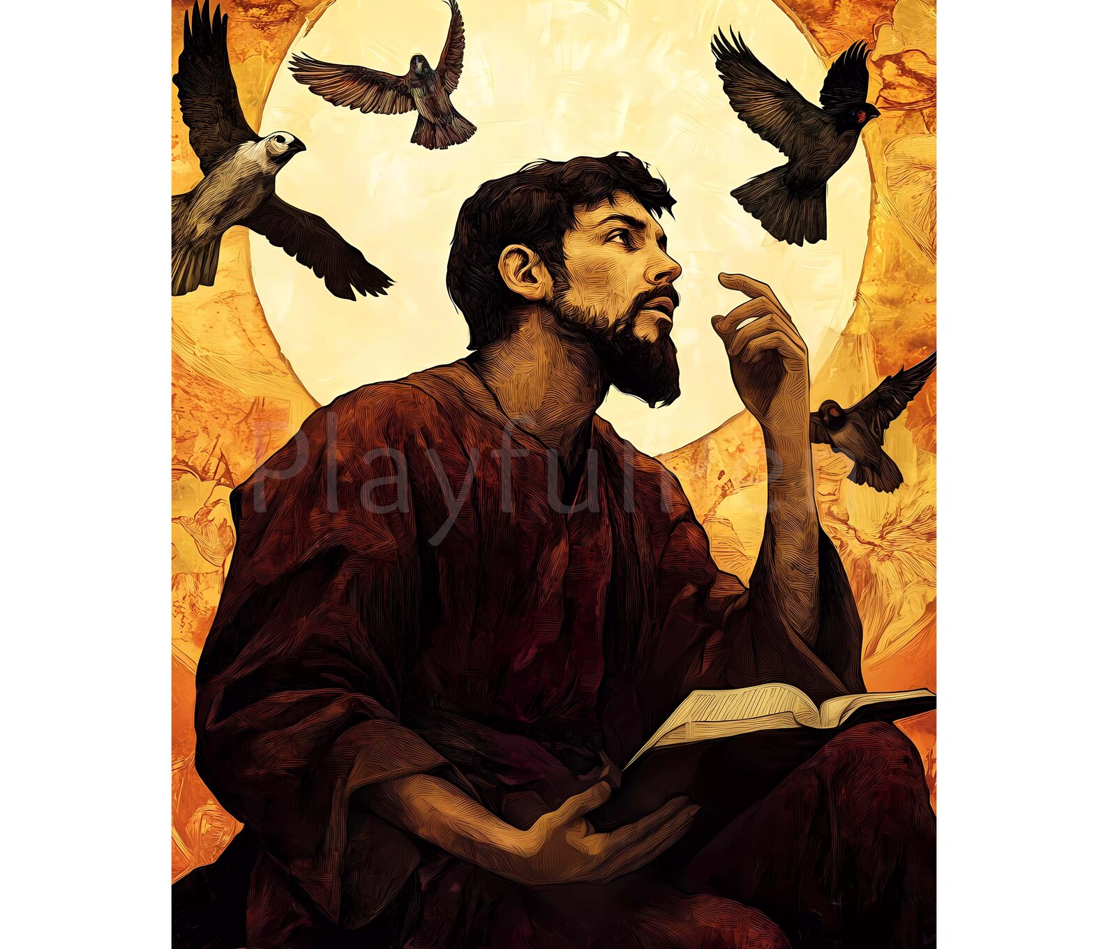 St Francis of Assisi Printable Wall Art, Franciscan Saints Poster ...