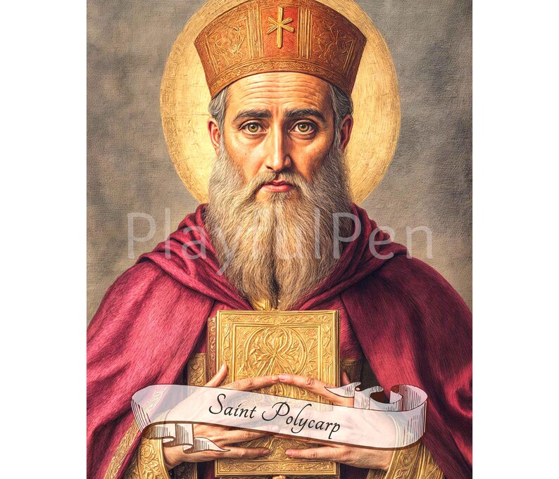 St Polycarp Wall Art Printable, Catholic Saints Christian Devotion ...