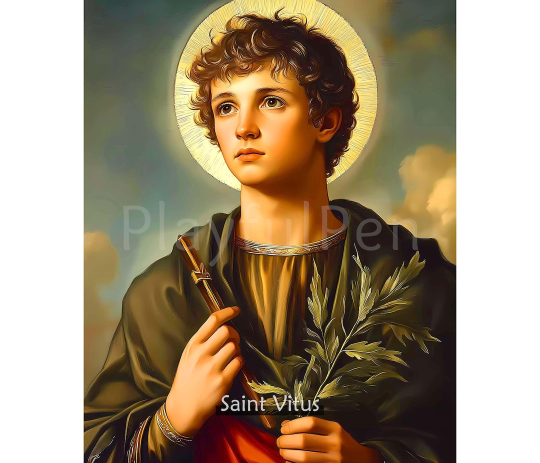 St Vitus Wall Art Printable Poster, Young Catholic Saint Art ...