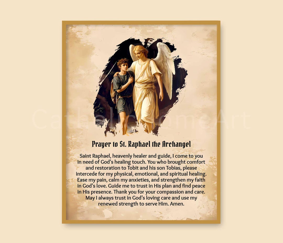 St Raphael Prayer for Healing Wall Art Printable, Prayer to Saint ...