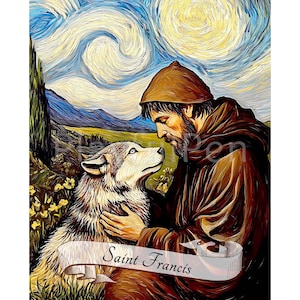 Saint Francis of Assisi Printable Wall Art Print, St Francis and the ...