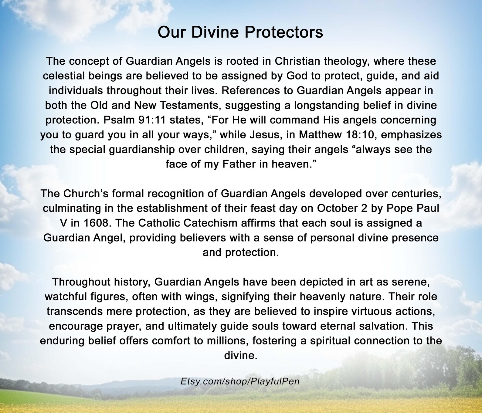 Guardian Angel With Little Girl Wall Art Printable, Guardian Angels ...