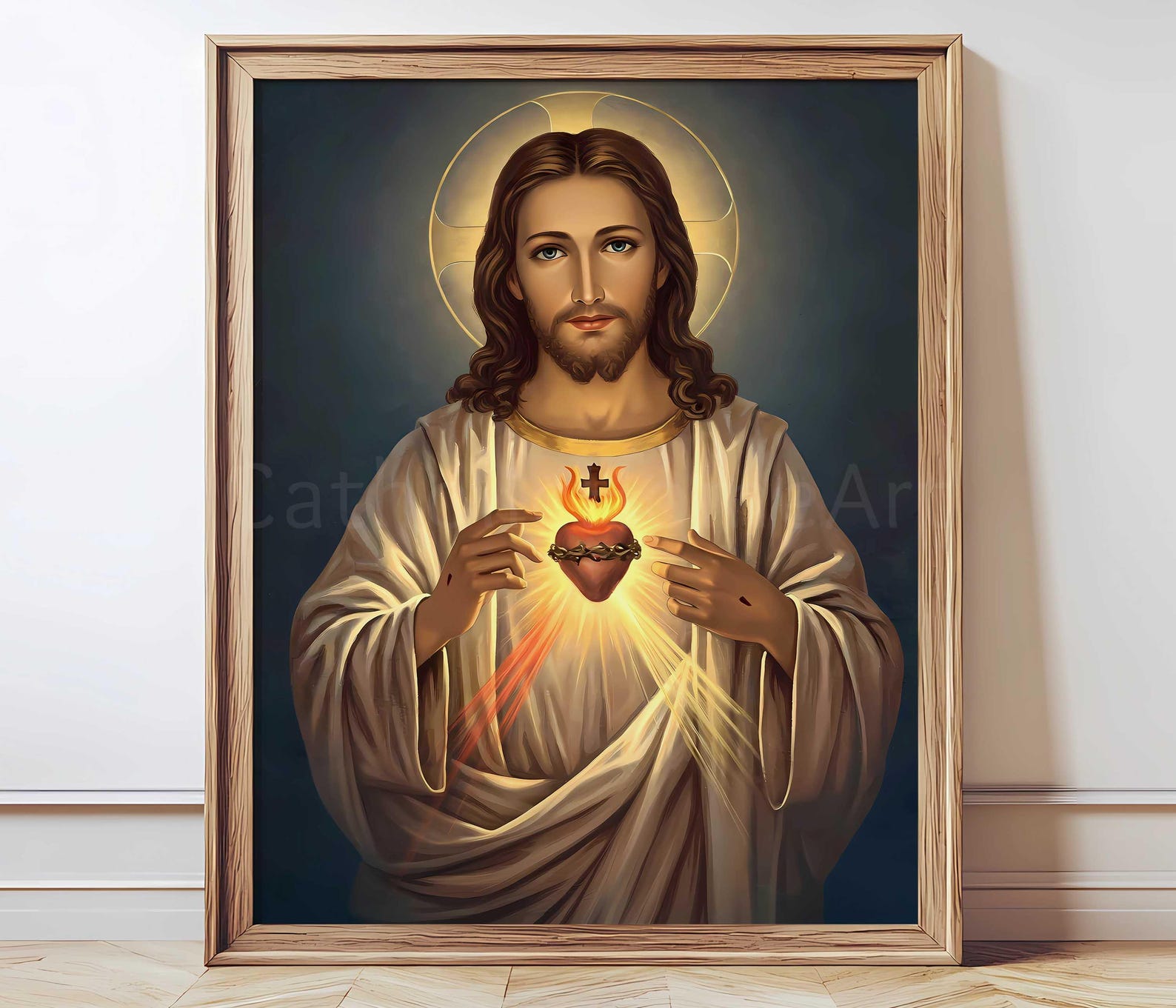 Sacred Heart of Jesus Printable Wall Art, Divine Mercy Catholic ...