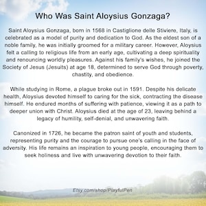 Art mural imprimable St Aloysius Gonzaga, impression d'affiche ...