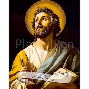 Saint Thomas the Apostle Printable Wall Art, Catholic Poster Print ...