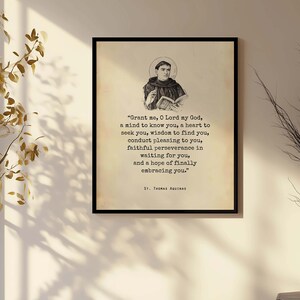 St Thomas Aquinas Quote Wall Art Printable, Saint Thomas Prayer, Saints ...