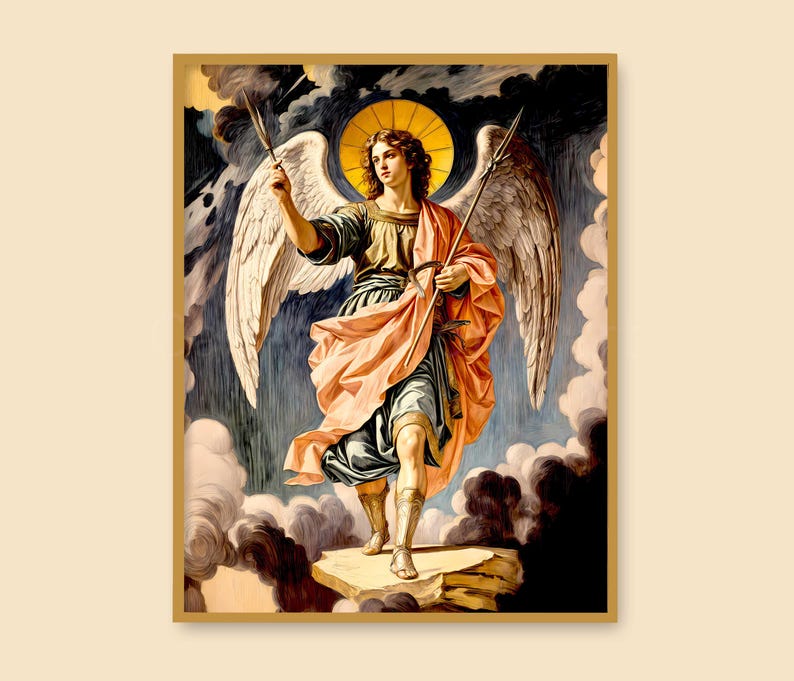 St. Raphael Archangel Art Print, Catholic Wall Art Printable, Religious ...