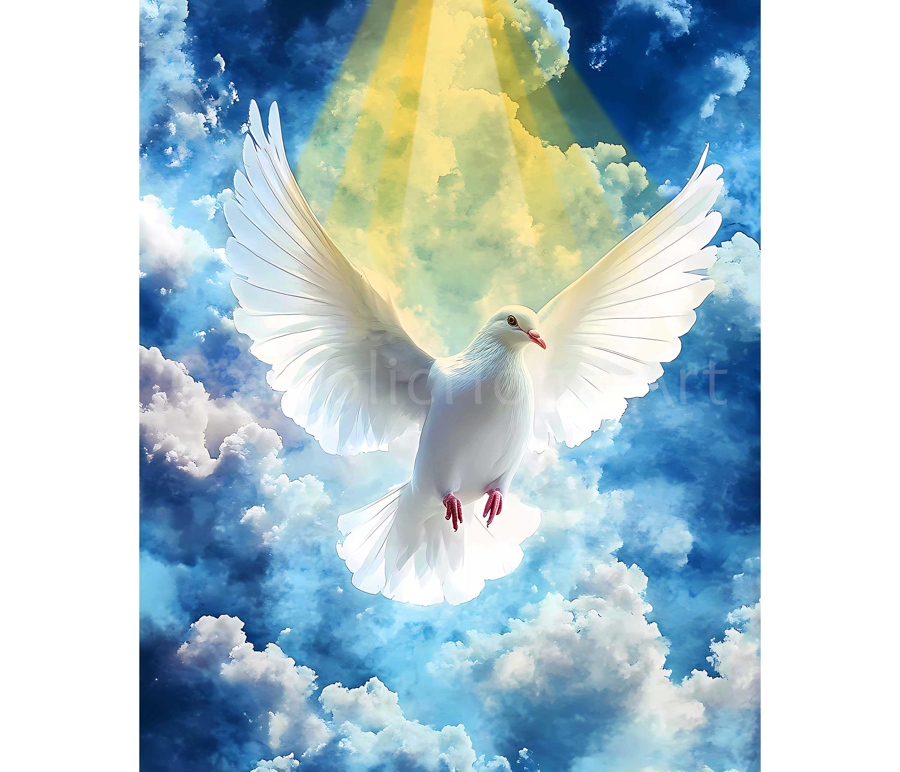 Holy Spirit White Dove Printable Wall Art, Come Holy Spirit Catholic ...